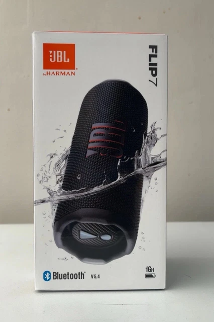 JBL FLIP 7 Portable Speaker System, Bluetooth v5.4, Black, USB-C Input ...