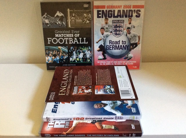 4 X FOOTBALL DVDs History Of England, Greatest Goals, Greatest Matches ...