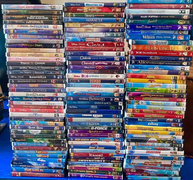 LOT OF 121 Disney & Dreamworks DVDs Kids Childrens DVD Animated Cartoon ...
