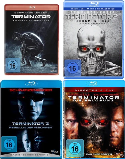 TERMINATOR 1 2 3 4 Uncut SCHWARZENEGGER 4 BLU-RAY Collection NEU ...