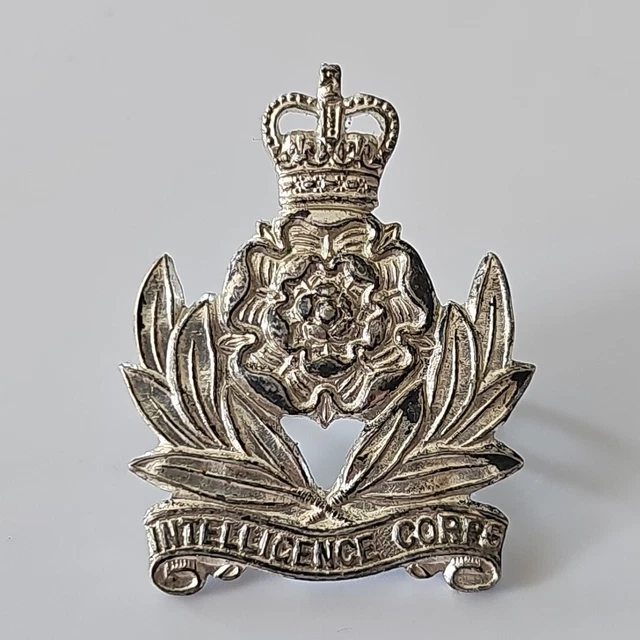 GENUINE WWII BRITISH Army Intelligence Corps Collar Badge By Gaunt Bham ...