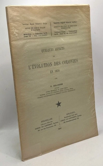 QUELQUES ASPECTS DE l'évolution des colonies en 1938 --- institut royal ...