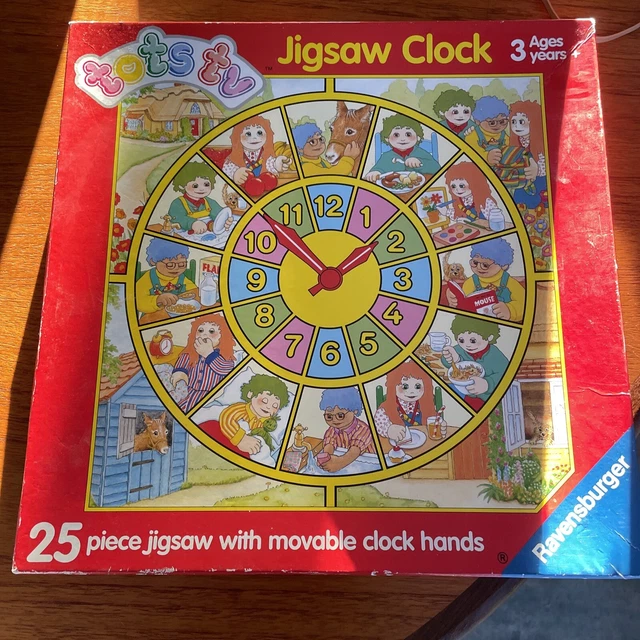 VINTAGE RAVENSBURGER TOTS Tv 25 Piece Jigsaw Puzzle Clock CBeebies £11. ...