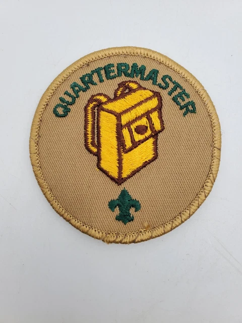 VINTAGE QUARTERMASTER POSITION Patch ~ Boy Scouts Tan Background Yellow ...