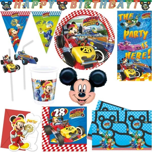 MICKEY MOUSE ANNIVERSAIRE D'Enfant Course de Voitures Fête Déco Set EUR ...