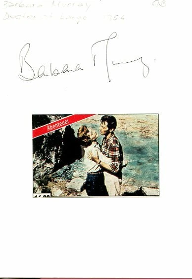 BARBARA MURRAY RARE AUTOGRAPHE ORIGINALE de l'ACTRICE ANGLAISE en 1956 ...