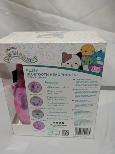SQUISHMALLOWS LOLA PLUSH Bluetooth Headphones Unicorn Wireless Kids ...