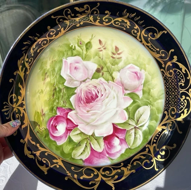 GRAND PLAT VINTAGE De Collection,peint à La main ,France EUR 180,00 ...