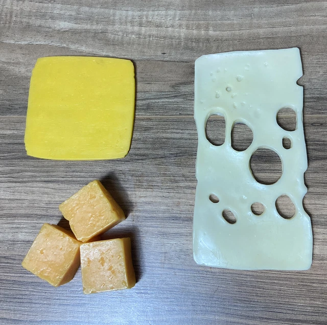 LIFE FORM REPLICA By Nasco Food Cheddar Cheese Swiss Cheese American ...
