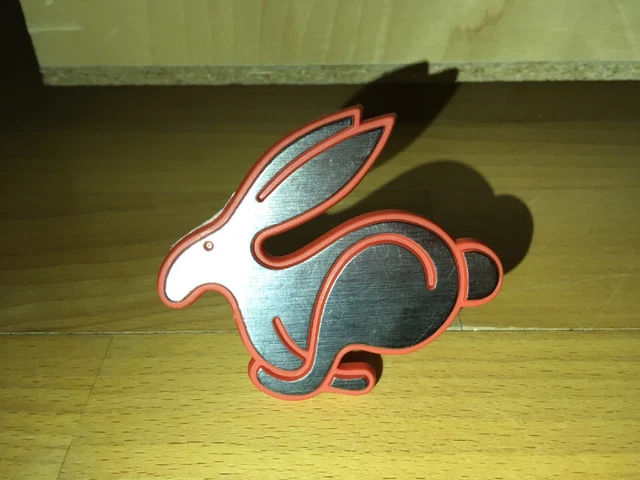 ORIGINAL VW RABBIT rabbit emblem logo lettering in orange silver ...