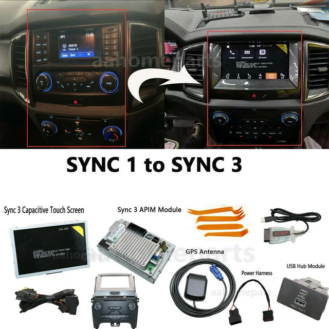 SYNC 1 TO SYNC 3 Upgrade Kit 3.4V Carplay APIM Module 4" TO 8" for Ford ...