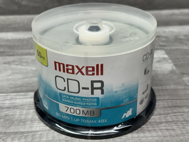 MAXELL CD-R 50 Pack 700 MB 80 Min Max 48X Data Music Photos Brand New ...