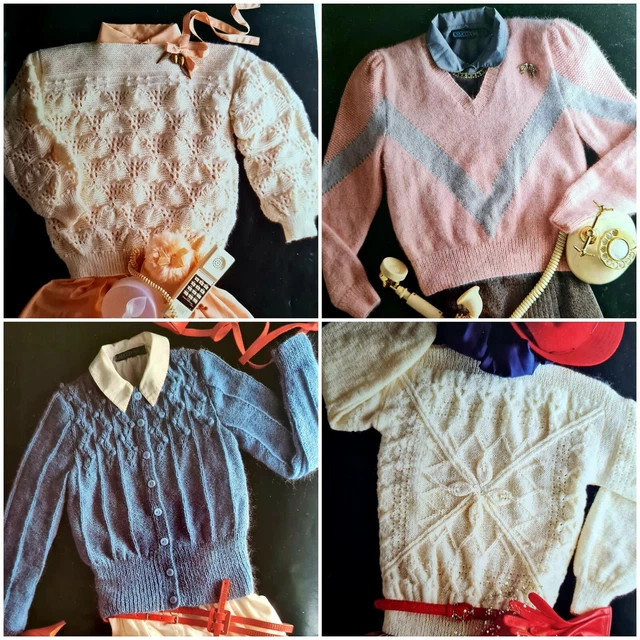 1980S SMOCK LACE Puff Sleeve Fair Isle Batwing Mohair Crucci 38 ...