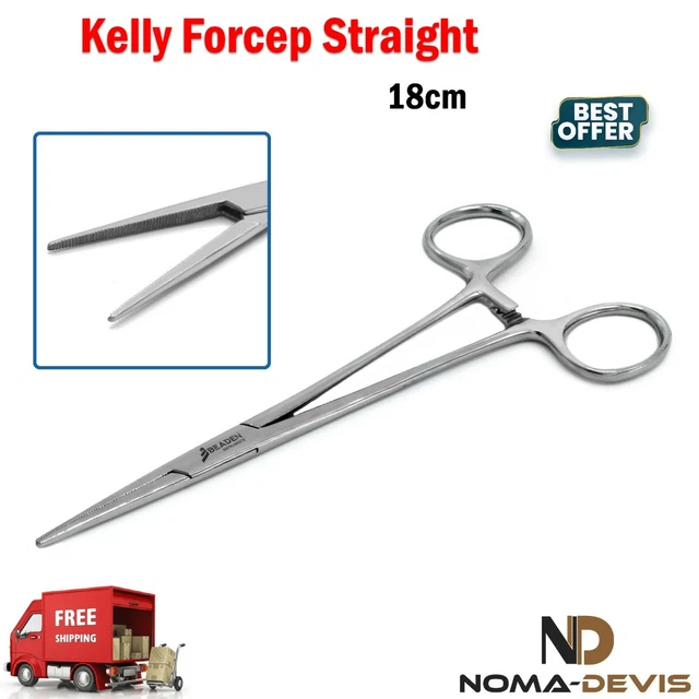 SURGICAL KELLY LOCKING Artery Forceps Straight 18cm Hemostatic Needle ...