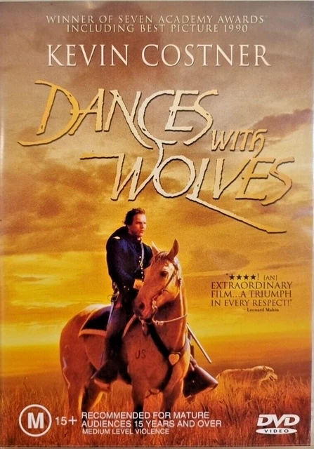 DANCES WITH WOLVES (DVD, 1990) Kevin Costner, Graham Greene, Region 4 ...