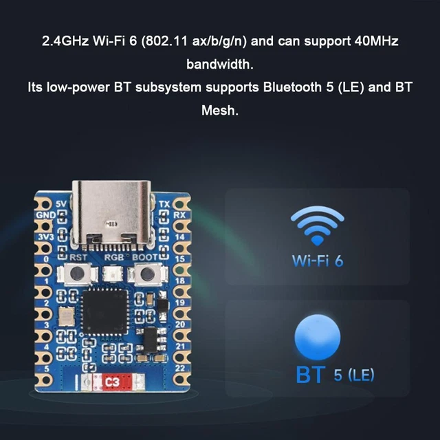For Esp32 C6 Mini Development Board Based On Esp32 C6fh4 Dual Processors H2b1 £733 Picclick Uk