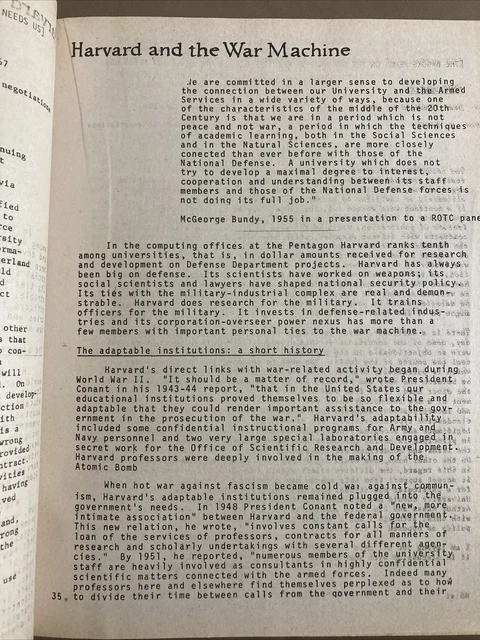 HOW HARVARD UNIVERSITY Rules Vintage Radical Old Mole Critique ...