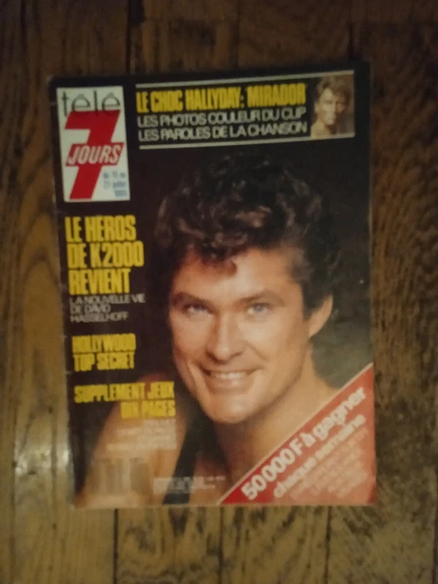 MAGAZINE TÉLÉ 7 jours de 1989 - David Hasselhoff EUR 5,00 - PicClick FR