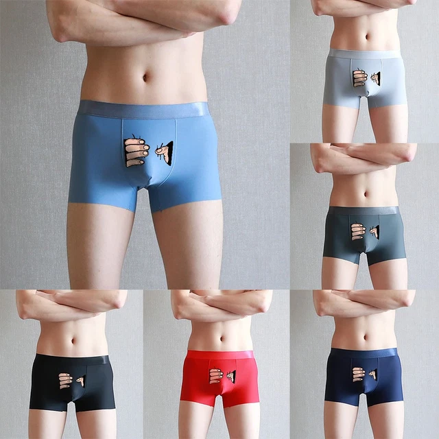 UNDERPANTS MEN BRIEF Boxer Briefs Funny Ice Silk Knickers Low Waist Male Panties £8.46 - PicClick UK