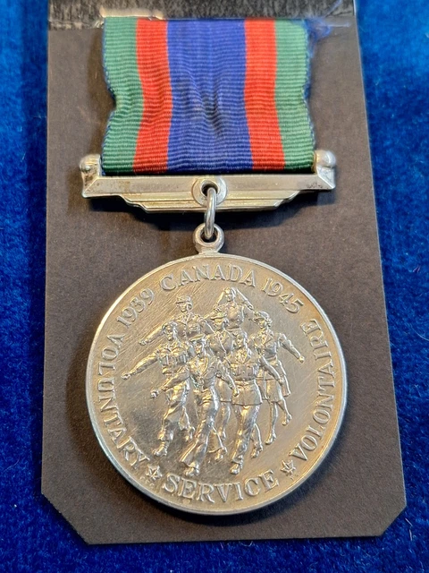 WW2 CANADIAN VOLUNTEER Service Medal Full Size With Ribbon Unnamed As ...