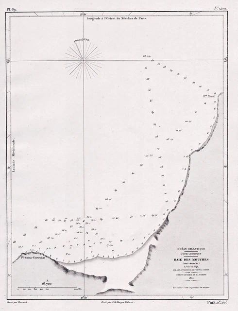 BAÍA DO BABA Namibe Angolia Africa Mare Chart Mappa Carta Nautica Mappa ...