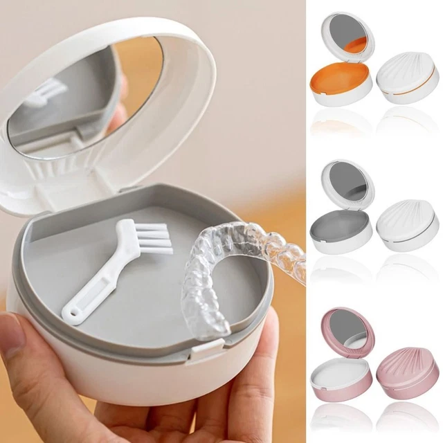 DOUBLE LAYERS ORTHODONTIC Retainer Box Teeth Mouth Denture Dental Guard ...