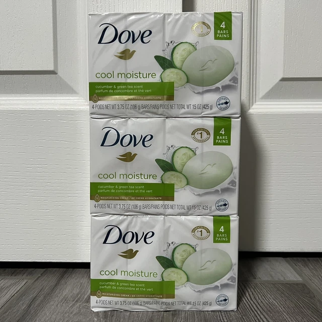 12 PACK DOVE Cool Moisture Moisturizing Cream Beauty Bar Soap 3.75oz ...