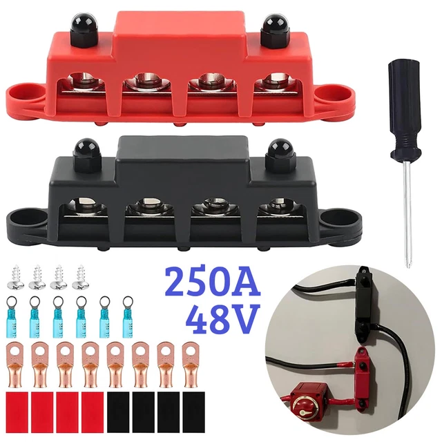 POWER DISTRIBUTION BLOCK Battery Bus Bar Terminal Stud Junction Block W ...