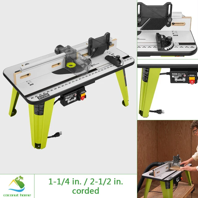 RYOBI UNIVERSAL ROUTER Table Corded Adjustable Fence Built-in Vacuum ...