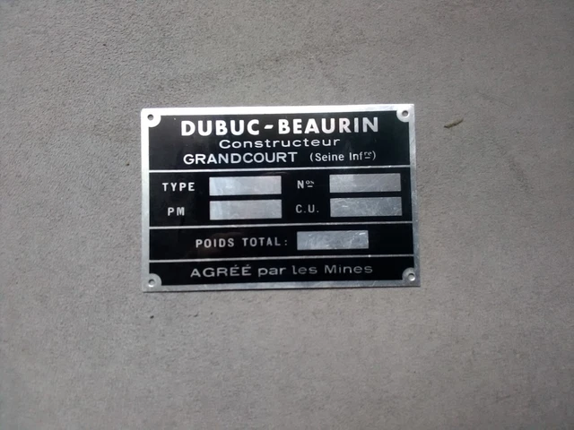 PLAQUE VIERGE D Identification Ancienne Vehicule Remorque Caravane EUR ...