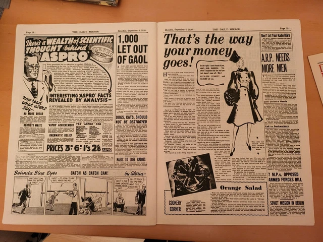 1939 ZEITUNG ZWEITER Weltkrieg Adolf Hitler Wanted Poster Wild West ...