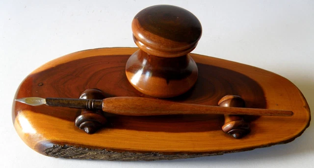 AUSTRALIAN MULGA WOOD Desk Set with original Nib Pen c.1930s £34.64 ... AUSTRALIAN MULGA WOOD Desk Set with original Nib Pen c.1930s £34.64 ...