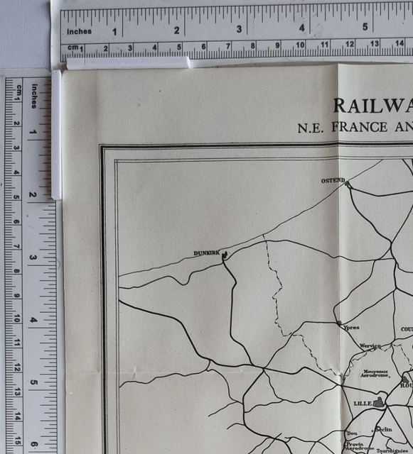 WW1 MAP RAILWAY Map North East France & South West Belgium Arras ...