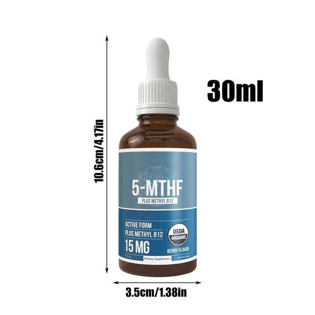 METHYL FOLATE 5-MTHF Drops 30 mL - Liquid Vitamins Folate Supplement £ ...