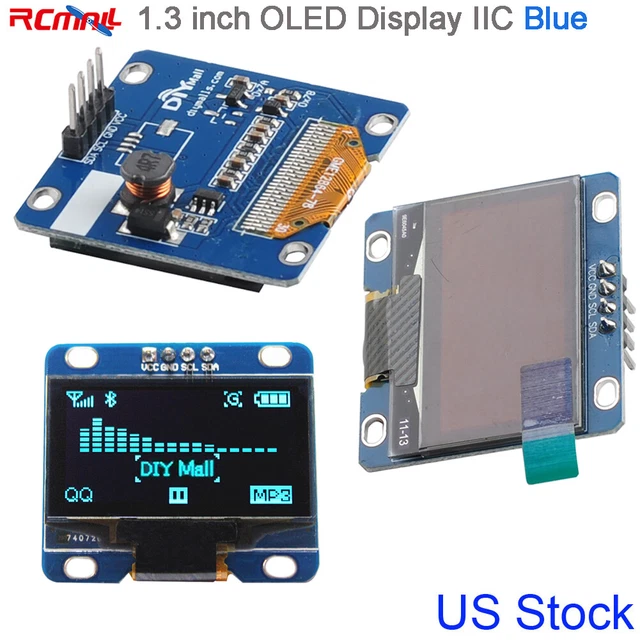 1.3& INCH OLED Display Screen Module 128x64 I2C IIC Serial SH1106 Blue ...
