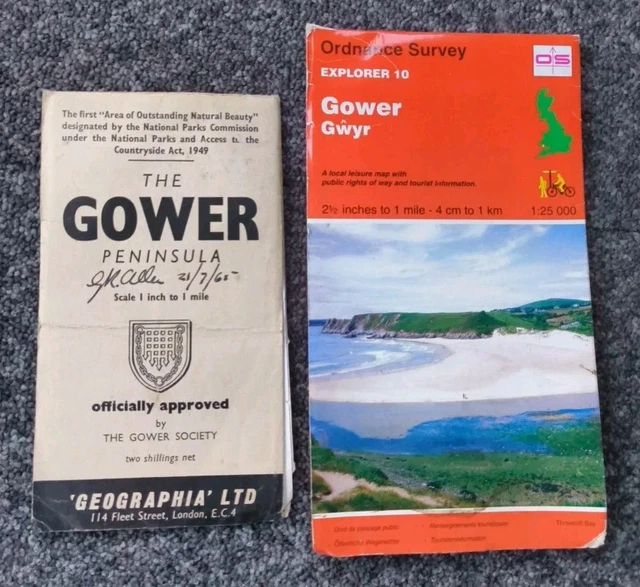 MAP OF THE Gower Peninsular - approved by the Gower Society & Explorer ...