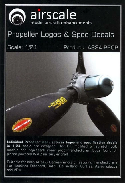 AIRSCALE 4816 1/48 Propeller Logos & Specs (Decal) EUR 17,78 - PicClick FR