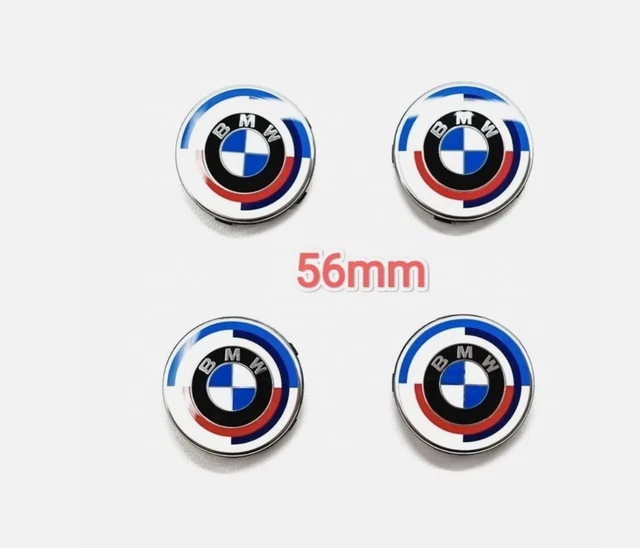 4 TAPPI COPRIMOZZO Logo B M W 56mm 50th Serie 1 2 3 4 5 M Z X Borchie ...
