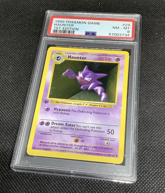 ORIGINAL PSA 8 FIRST EDITION SHADOWLESS Haunter Base Set Pokemon Card ...