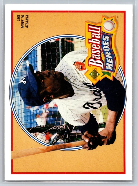 1991 UPPER DECK #21 Hank Aaron Baseball Heroes : Hank Aaron Atlanta ...