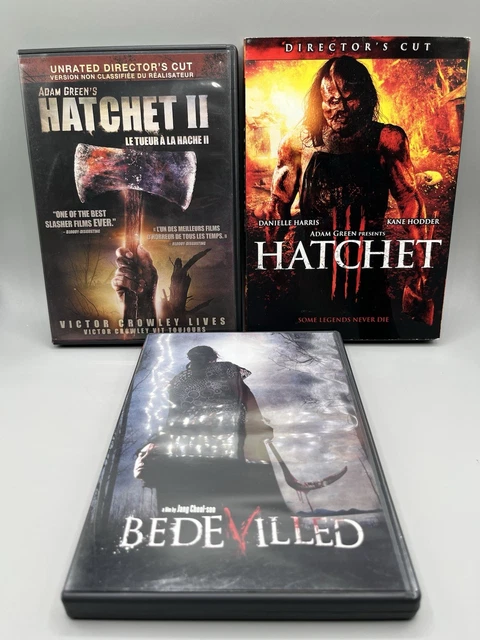 3 HORROR DVD'S Hatchet 2 Victor Crowley Lives Hatchet 3 Bedevilled ...