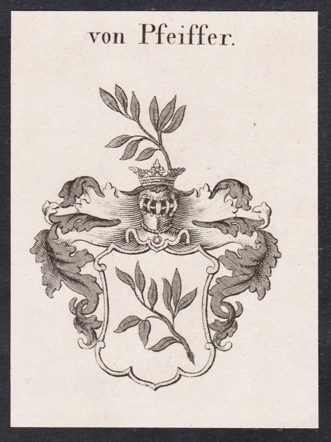 PFEIFFER WAPPEN COAT of arms heraldry Heraldik Genealogie Kupferstich ...