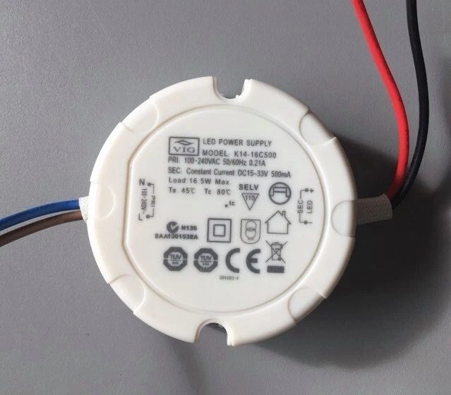 ERSATZTRAFO VIG K14-16C500 Trafo DRIVER LED POWER SUPPLY Converter rund EUR 24,90 - PicClick DE