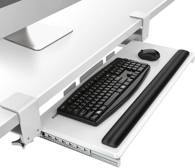 UNDER DESK KEYBOARD Drawer Shelf Sliding Ergonomic Keyboard Platform ...