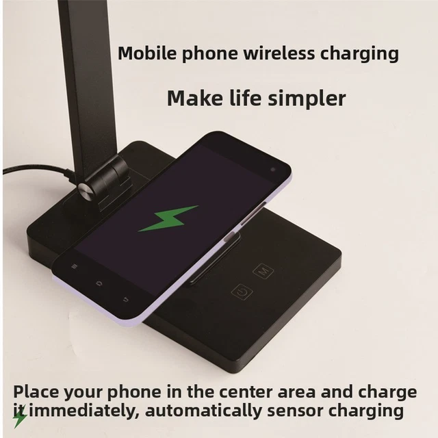 STUDENT DESK LED Lamp With Wireless Charging And Dimmable Light For ...