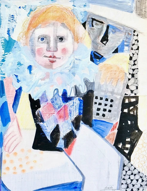 JACQUES BOÉRI - Peinture originale - Gouache - Arlequin EUR 350,00 ...