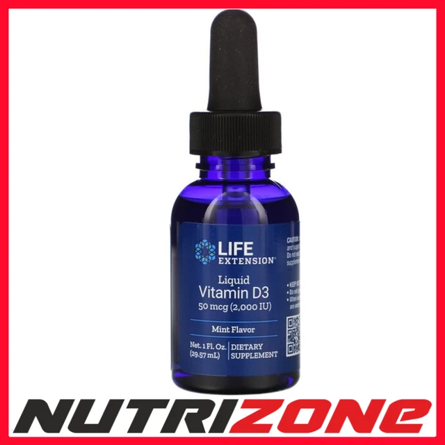LIFE EXTENSION LIQUID Vitamin D3 50mcg (Mint) - 29 ml £25.10 - PicClick UK