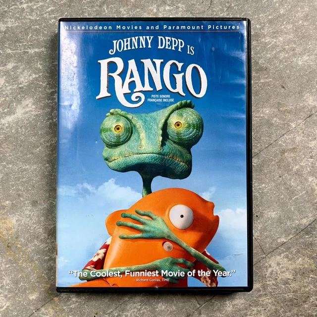 RANGO DVD NICKELODEON Paramount Pictures Johnny Depp Animated Children ...