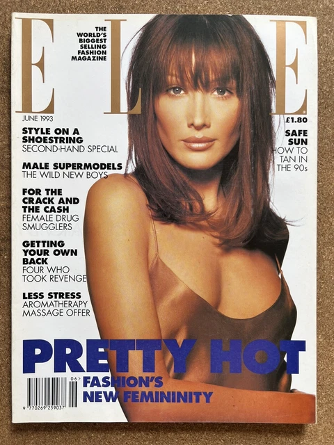 ELLE UK MAGAZINE Carla Bruni June 1993 Vintage British Fashion £79.95 - PicClick UK