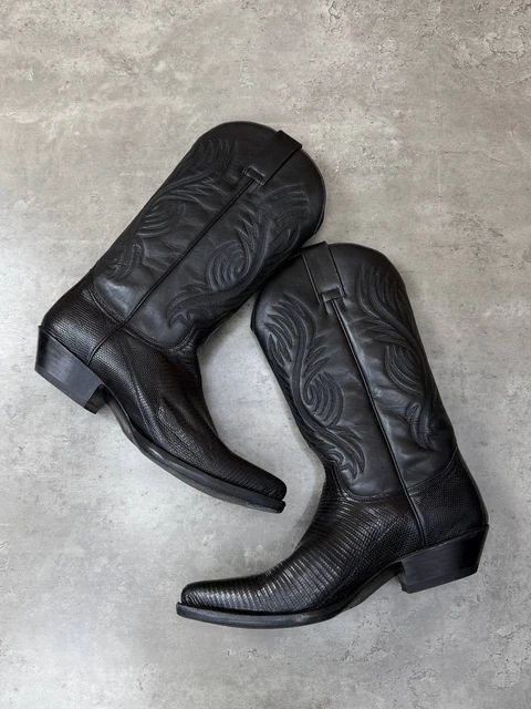 SENDRA BLACK LEATHER Cowboy Western Boots Size EU 44 US 10 £140.09 ...